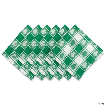 Shamrock Woven Check Napkin (Set Of 6) | Oriental Trading