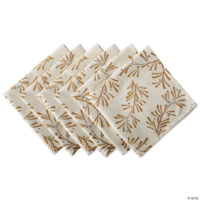 Metallic Holly Leaves Napkin (Set Of 6) | Oriental Trading