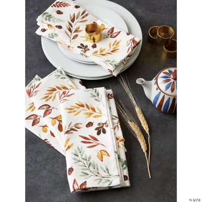 Thanksgiving Thankful Autum, Fall Leaves, Napkin Set | Oriental Trading