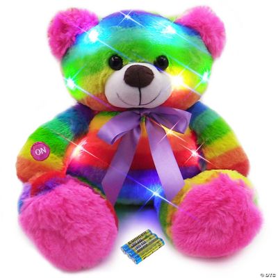 Rainbow Lites LED Light Up Rainbow Teddy Bear Glow Plush Stuffed Animal ...