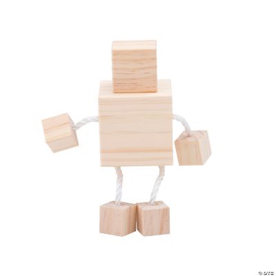 DIY Unfinished Wood Block Robots - 3 Pc. | Oriental Trading