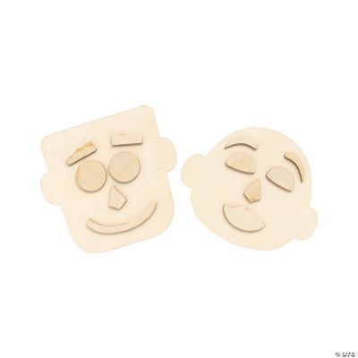 DIY Unfinished Wood Faces Kit for 12 | Oriental Trading