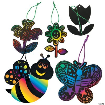 Bulk 72 Pc. Magic Color Scratch Spring Ornament Assortment