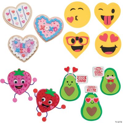 Bulk Valentine Magnet Foam Craft Kit Assortment - Makes 48