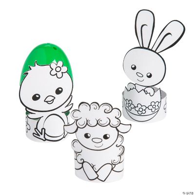 Color Your Own Spring Animals Easter Egg Holders - 24 Pc. | Oriental ...