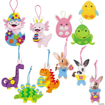 Bulk Easter Ornament Foam Craft Kit Assortment - Makes 48