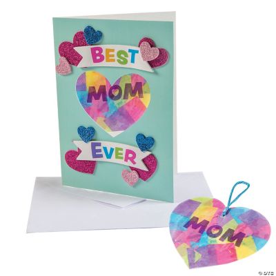 Mother's Day Card & Heart Ornament Craft Kit - Makes 12 | Oriental Trading