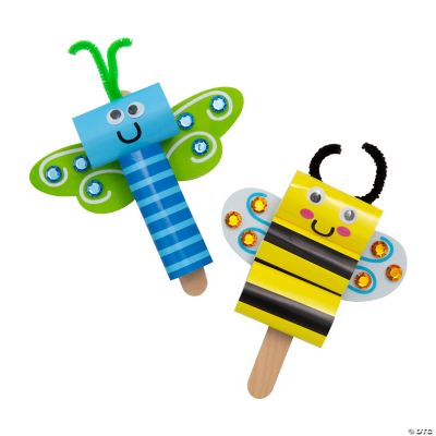 7 1/4" Paper Cylinder Bumblebee & Butterfly Bug Craft Kit - Makes 12 ...