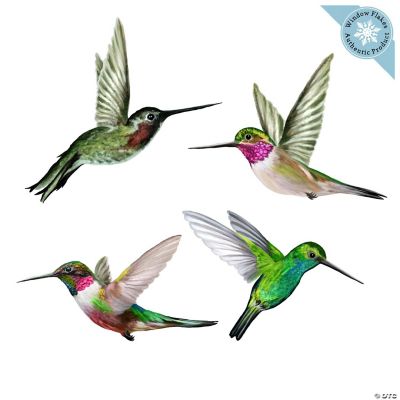 WINDOW FLAKES WINDOW CLINGS - ANTI-COLLISION HUMMINGBIRDS SET OF 4 ...