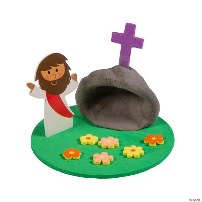 3 1/2" x 2" Religious Easter Jesus with the Tomb Clay Craft Kits ...