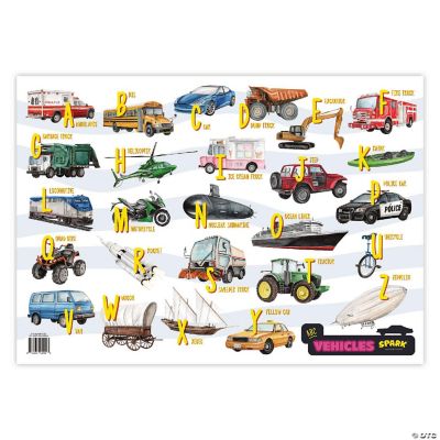Spark Vehicle Wall Poster Learn ABC Wall Decor 18 x 24 | Oriental Trading