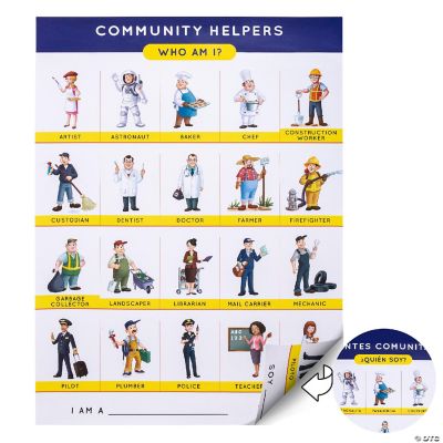 Spark Community Helpers Poster for Classroom 18 x 24 Laminated Double ...