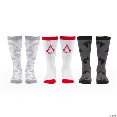 Assassins Creed Icons Mens Crew Socks Video Game Socks 3 Pairs Size 9 ...