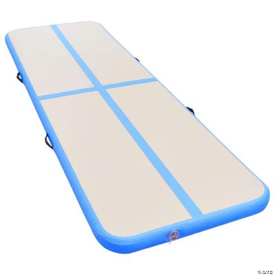 vidaXL Inflatable Gymnastics Mat with Pump 275.6"x39.4"x3.9" PVC Blue