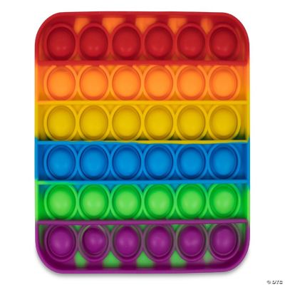Pop Fidget Toy Silicone Bubble Popping Game Rainbow Square | Oriental ...