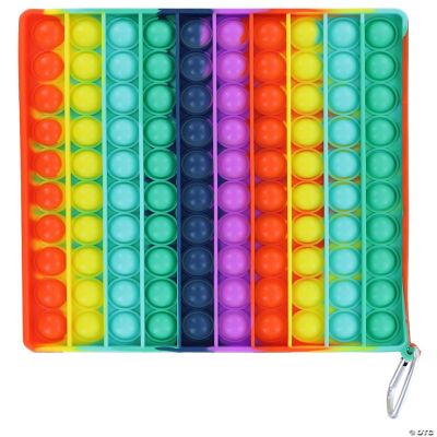 Rainbow Square 100-Button Silicone Pop Fidget Toy | Oriental Trading