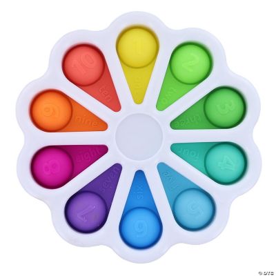 Pop Fidget Toy 10-Button Rainbow Numbers Silicone Bubble Popping Game ...