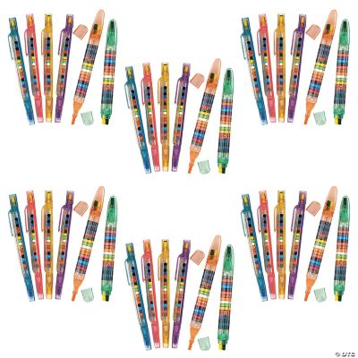 5 1/2" Bulk 48 Pc. 20-Color Transparent Glitter Platsic Stacking Point ...