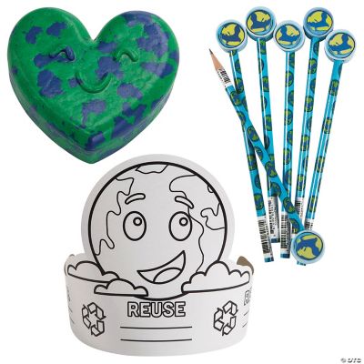 48 Pc. Color Your Own Earth Day Crown & Crayons Activity Kit for 12