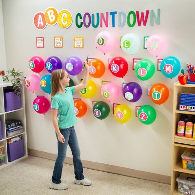 Bright Color ABC Balloon Countdown Cardstock Wall Decorating Kit – 40 ...