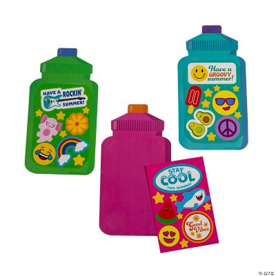 End of Year Stickers with Water Bottle-Shaped Cardstock Card for 36 ...