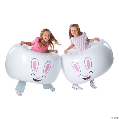 40" x 22" Inflatable White Easter Bunny Body Boppers - 2 Pc. | Oriental ...