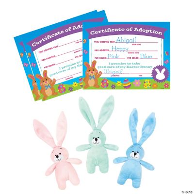 24 Pc. Easter Bunny Adoption Kit for 12 - Fun for Kids!
