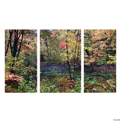 Woods and water 3 panel metal wall art | Oriental Trading