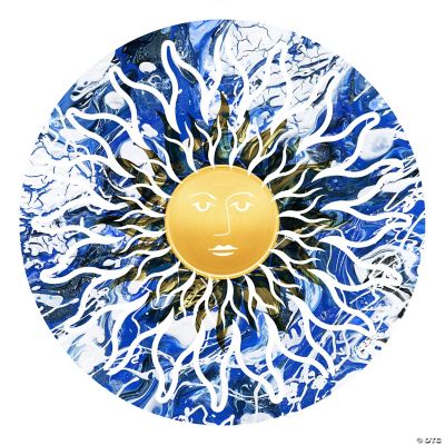 12 inch soleil sun face metal wall art | Oriental Trading