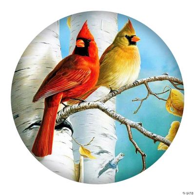 Fall cardinals 24 inch round wall art | Oriental Trading