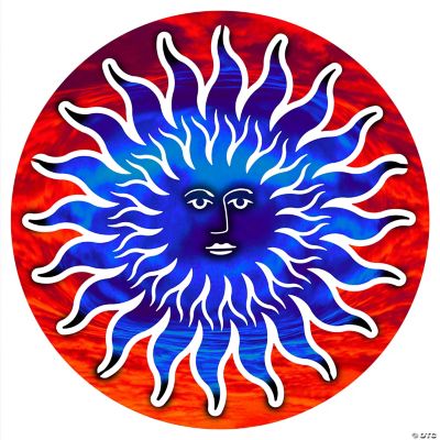 Ocean Fire Large Sun Face Metal Wall Art | Oriental Trading