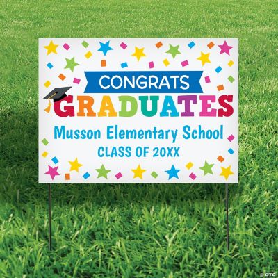 22" x 16" Personalized Elementary Graduation Double-Sided Yard Sign ...