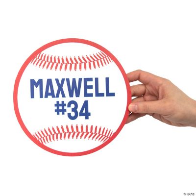 8" Personalized Mini Baseball-Shaped Yard Signs - 6 Pc. | Oriental Trading