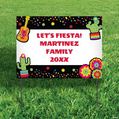 22" x 16" Personalized Fiesta Double-Sided Yard Sign | Oriental Trading