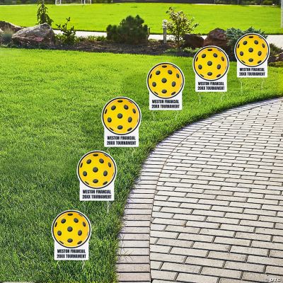 8" x 10" Personalized Mini Pickleball-Shaped Yard Signs - 6 Pc ...