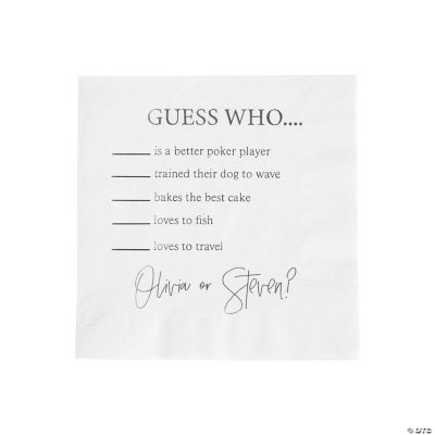 5" Bulk 50 Ct. Personalized Wedding Guess Who Beverage Napkins ...