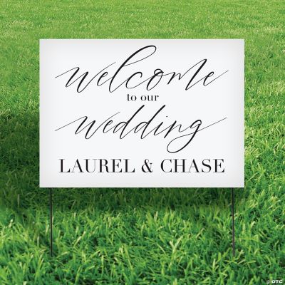 22" x 16" Personalized Modern Wedding Double-Sided Yard Sign | Oriental ...