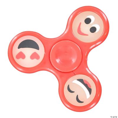 Emoji Smile Fidget Spinner Red | Oriental Trading