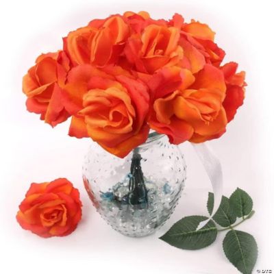 Floral Home Orange 8"Artificial Rose Picks 25pcs