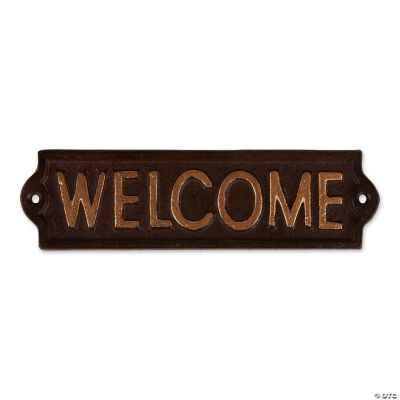 Welcome Cast Iron Sign | Oriental Trading