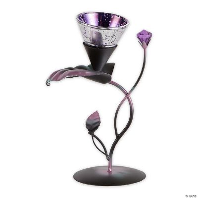 Lilac Lily Pad Tealight Holder 6.25X4X8.87" | Oriental Trading