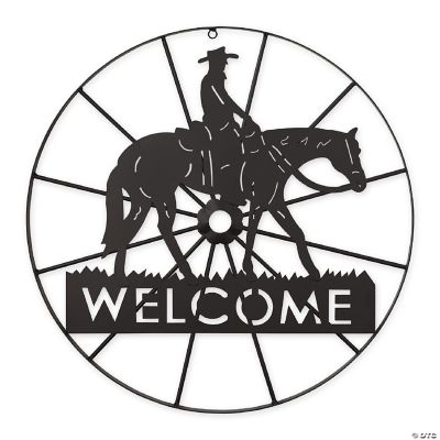 Cowboy Welcome Wheel Sign 23.75X0.75X23.75" | Oriental Trading