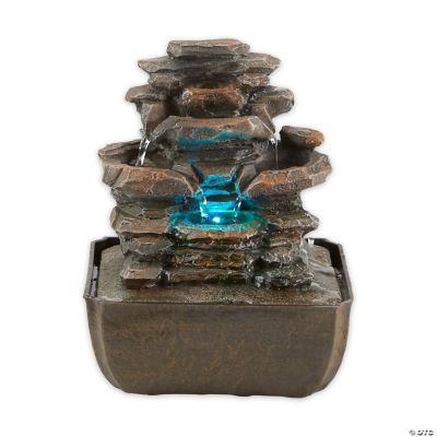 Tiered Rock Formation Tabletop Fountain 8.25X6.25X10.25"