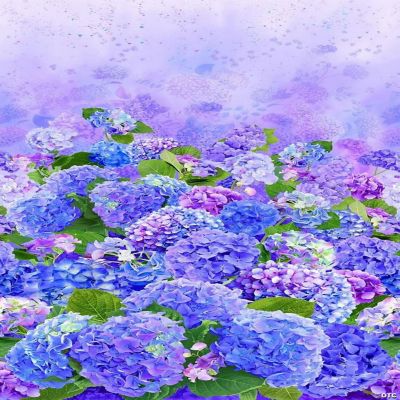 Timeless Treasures Hydrangea Bliss Panel 23 x 44 inches Cotton Fabric ...