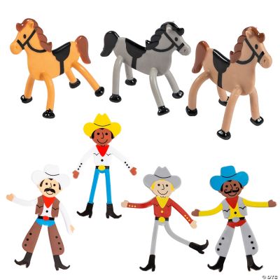 Bulk 48 Pc. Cowboys & Horses Bendable Toy Assortment | Oriental Trading