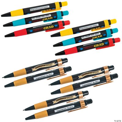5 1/4" Bulk 60 Pc. Graduation Messages Plastic Pens Assortment ...