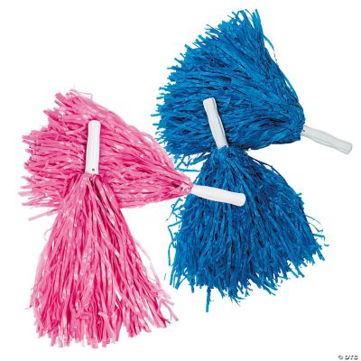 10" Blue & Pink Team Spirit Cheer Plastic Pom-Poms - 24 Pc. | Oriental ...