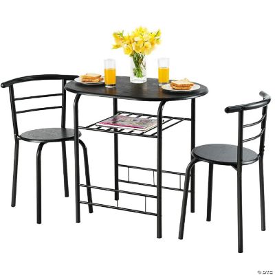 Costway 3 Pcs Dining Set 2 Chairs and Table Compact Bistro Pub ...
