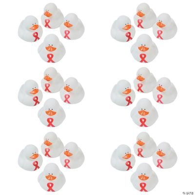 Bulk 120 Pc. Red Awareness Ribbon Rubber Ducks | Oriental Trading