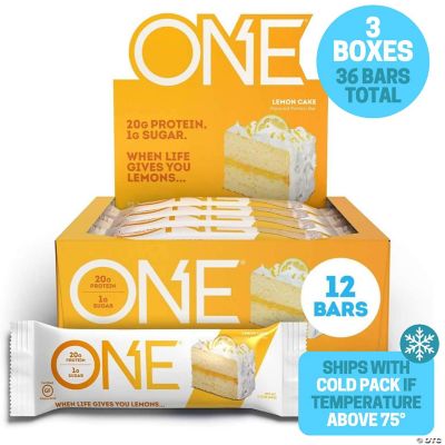 ONE Protein Bars Lemon Cake 20g Protein 2.12 Ounce 36 Bars Bundle of 3